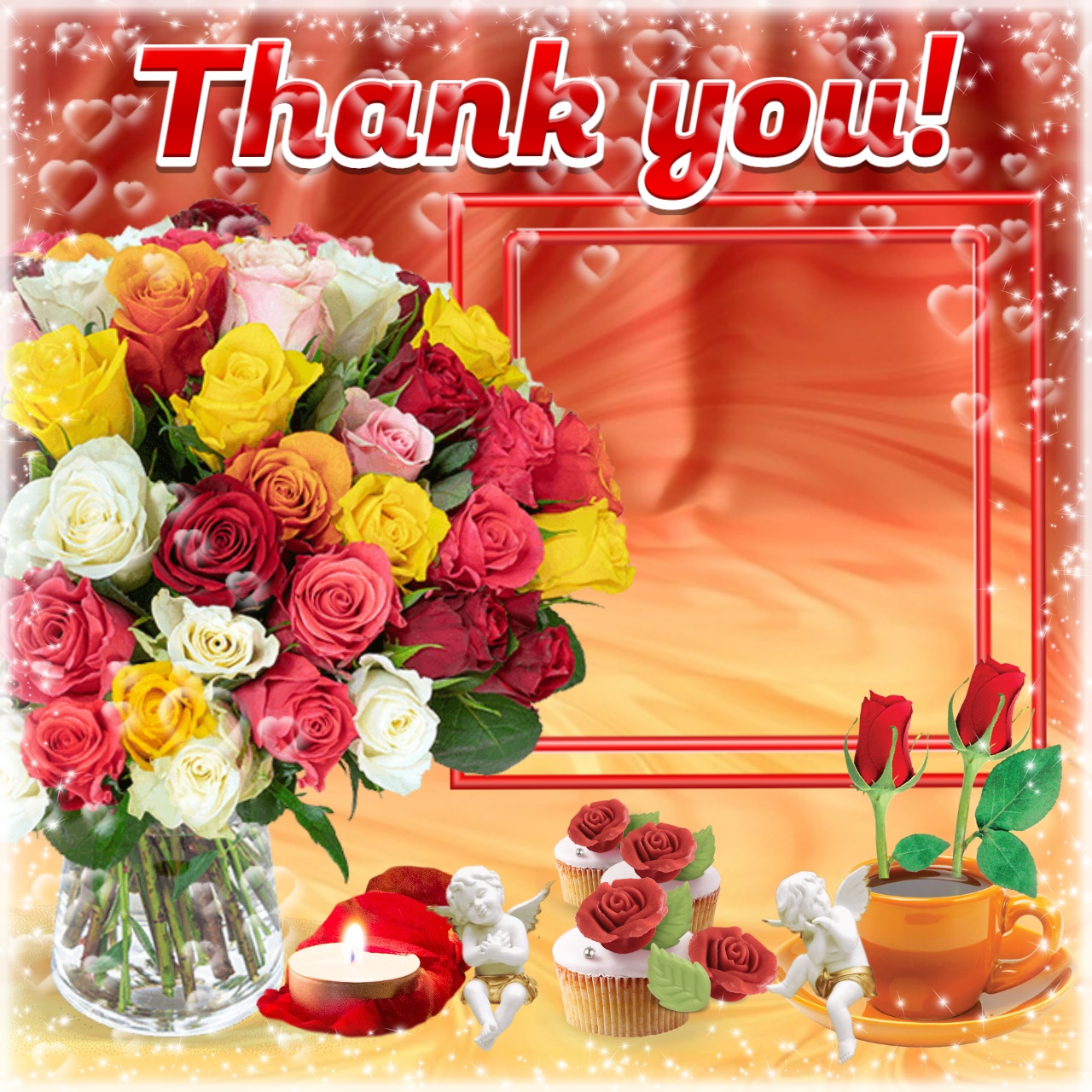 Sinnlich's Thank You Frames - 2022 - Gold Angel Sinnlich Thank You Roses Love Coffee - Gold ...