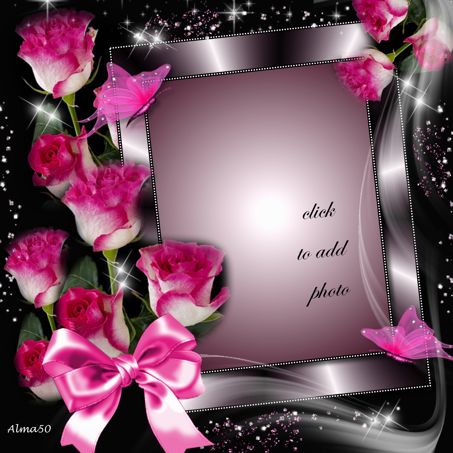 alma50's Girly Girl Frames - 2011 May - Pink Roses Alma50 girly Girls ...