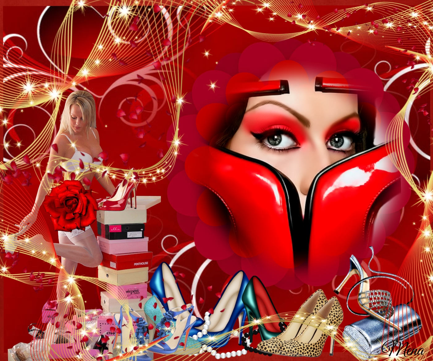 Mena's Pretty Girly's /Women's/Mulheres - Mena Me Love Roses - Mena Me ...
