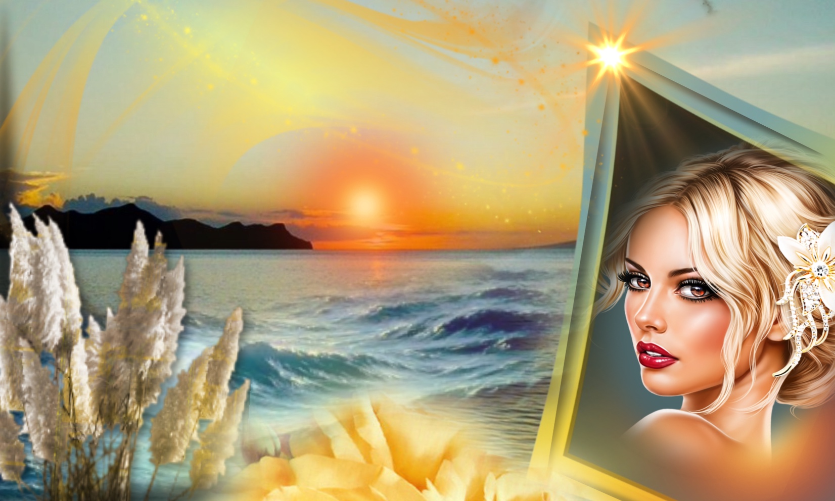 Wienie Coppen's Love romance - frame ocean sunset - frame ocean sunset