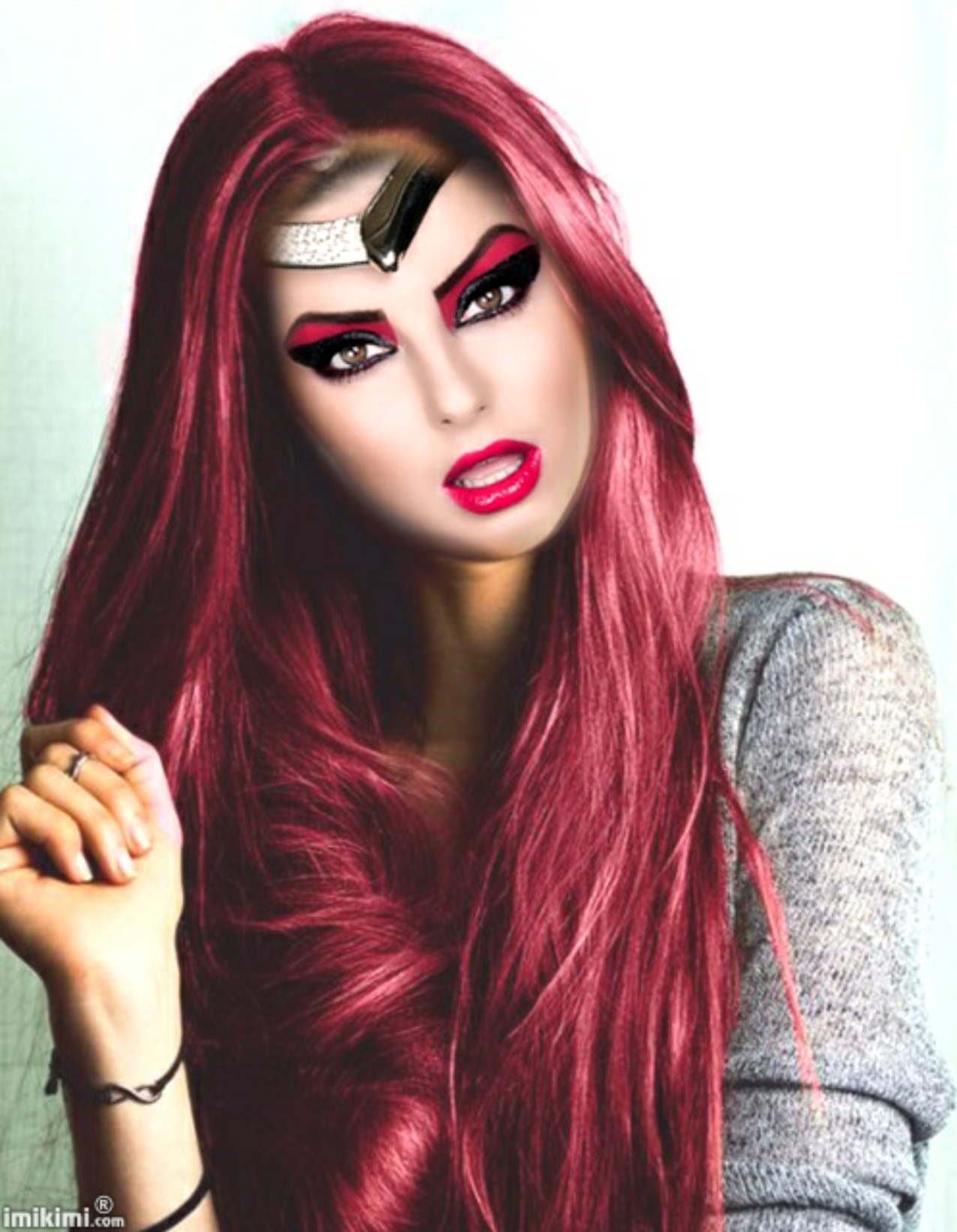 MIRONNA's Face Cut-Out Frames - Red hair Mironna face Cut Outs - Red ...