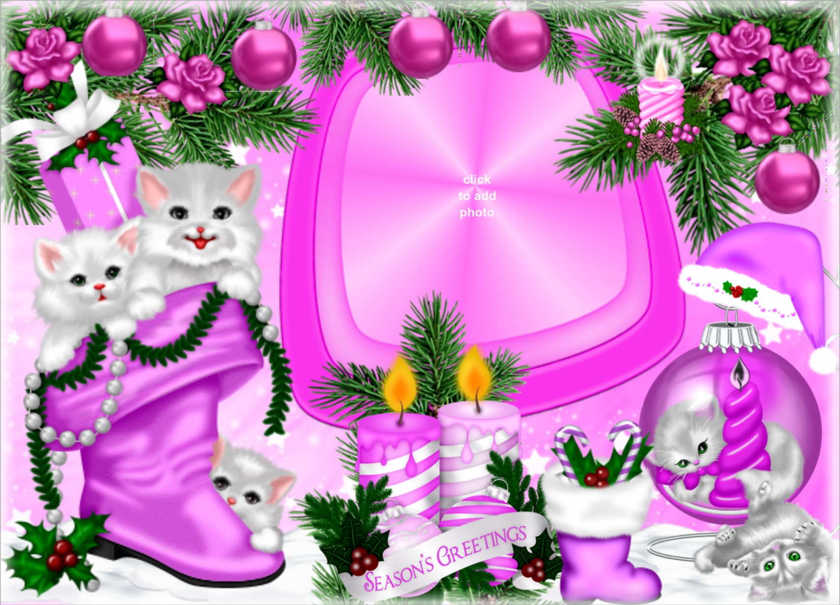 Sinnlich's Christmas Frames - 2013 - Kitten in Pink Christmas Sinnlich ...