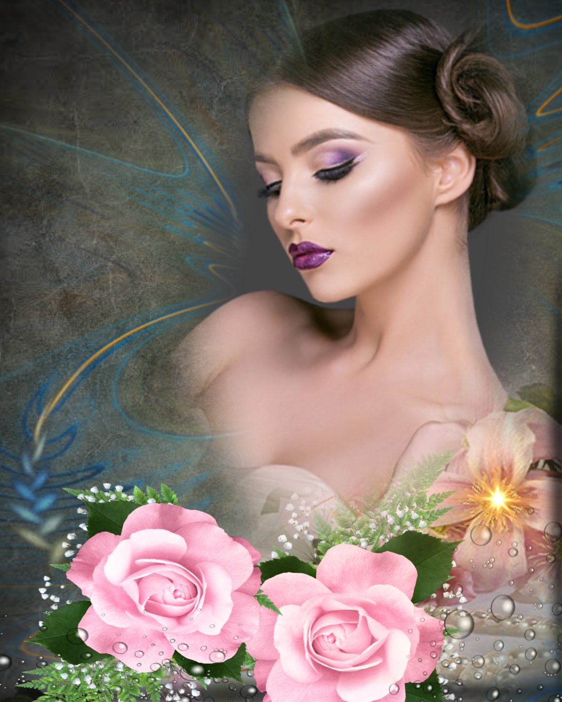 Wienie Coppen's Love romance - frame roses portrait - frame roses portrait