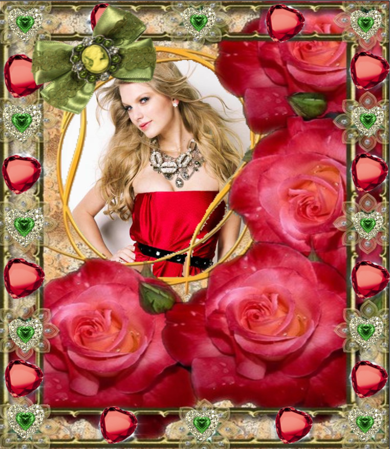 marialedesma1958's Picture Frames - 2011 April - Red And Green Roses ...