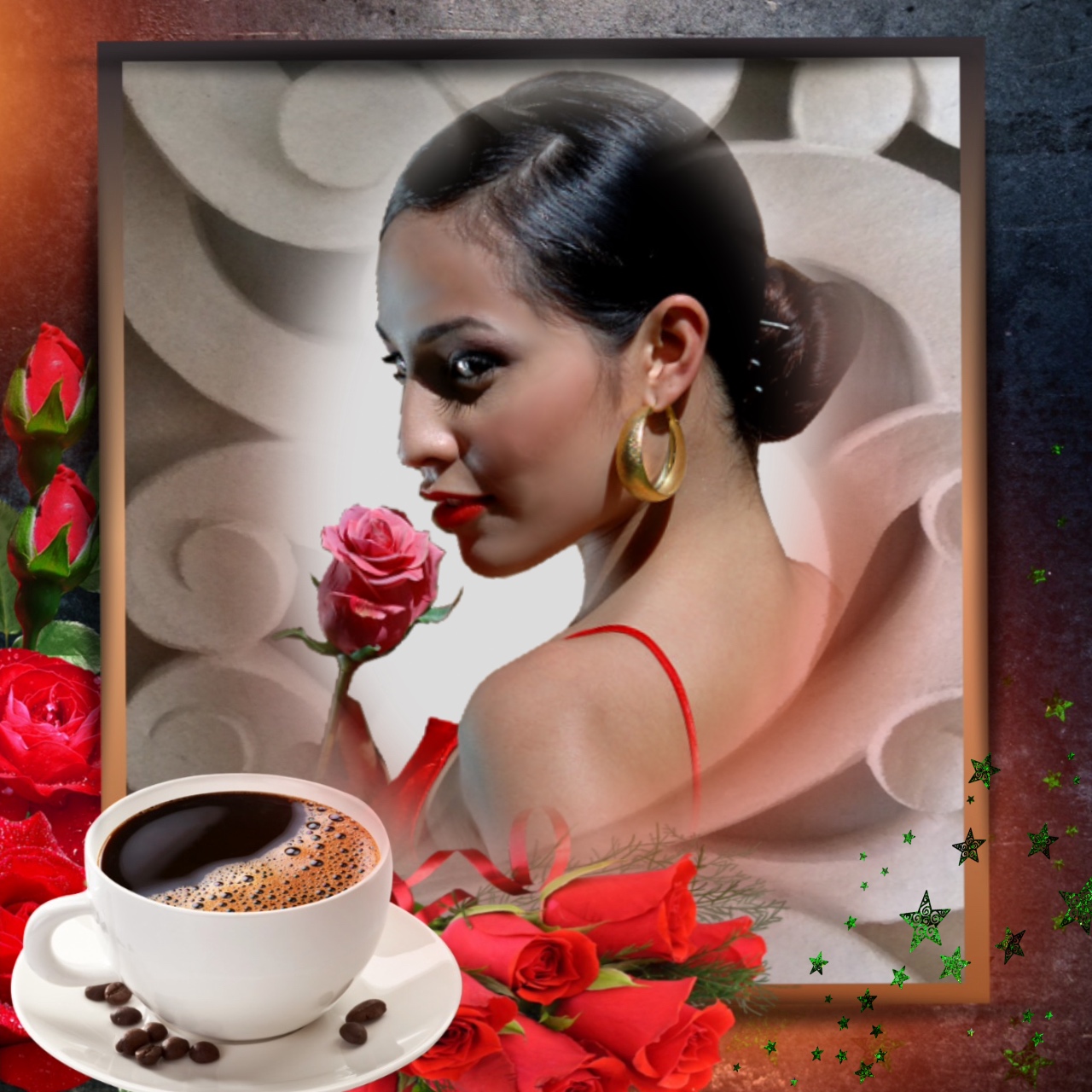 Wienie Coppen's Love romance - coffee frame portrait - coffee frame ...