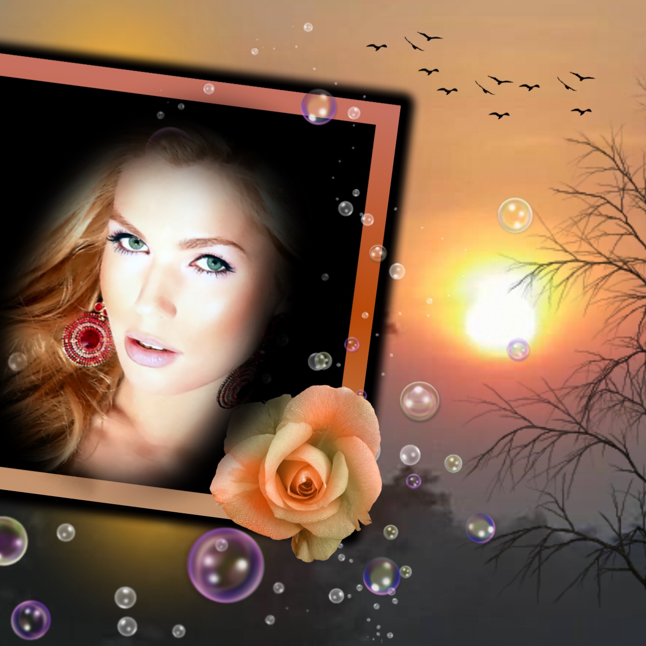 Wienie Coppen's Love romance - frame portrait sunset - frame portrait ...