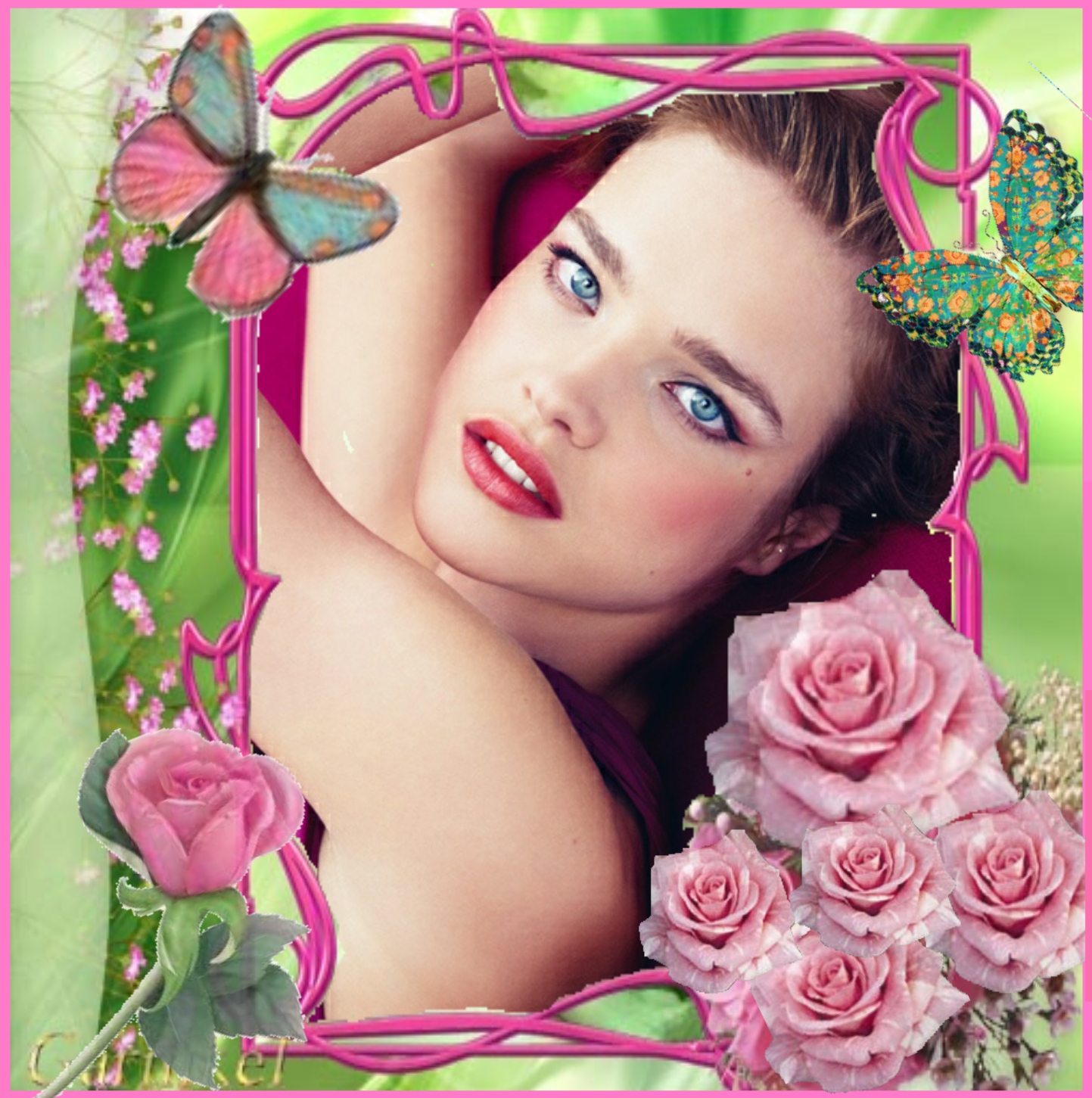 marialedesma1958's Picture Frames - 2011 March - Green And Pink Frame ...