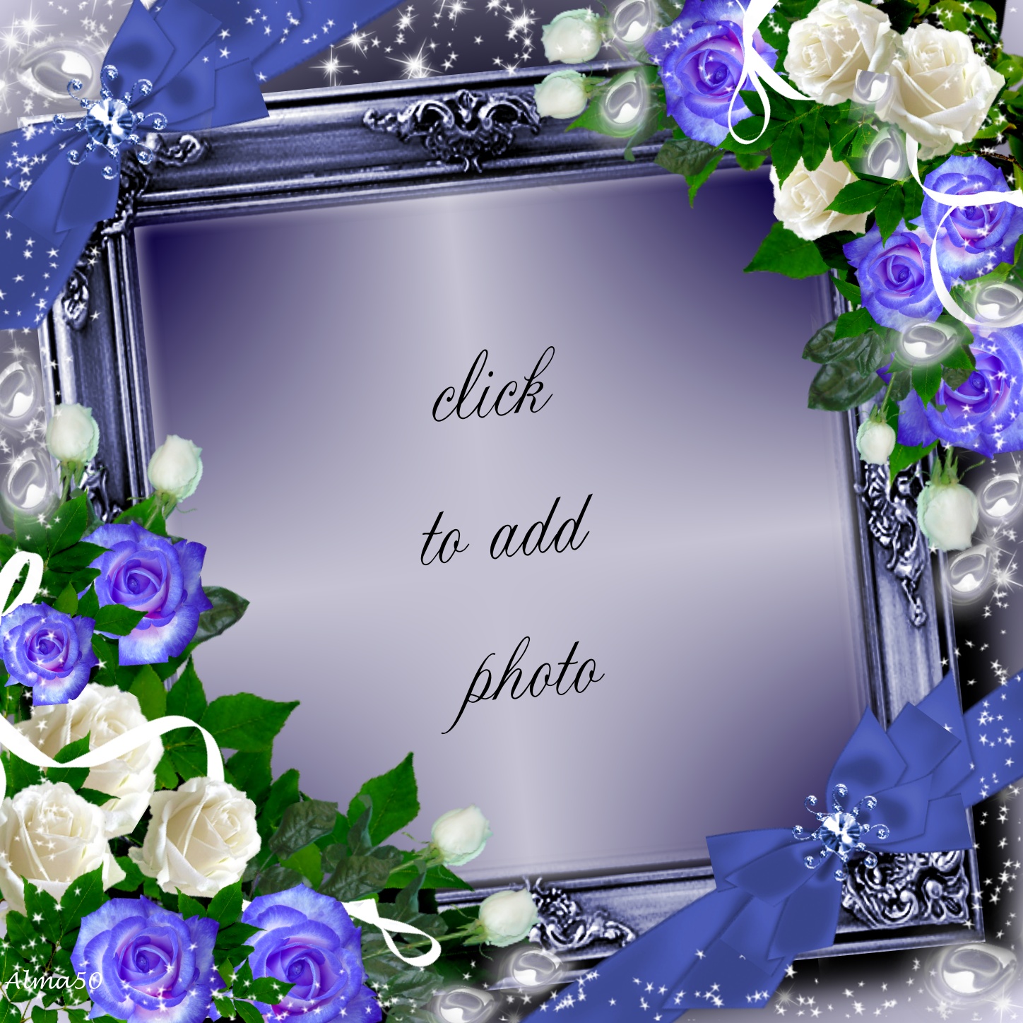 alma50's Picture Frames - 2010 July - White and Blue Roses Alma50 ...