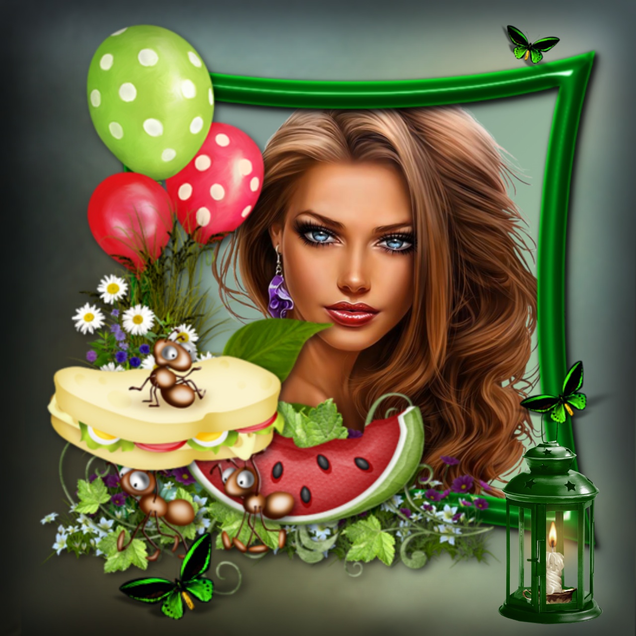 Nette's Fractals and Abstract Art Fantasy Frame - Ant Tea Party Fun ...