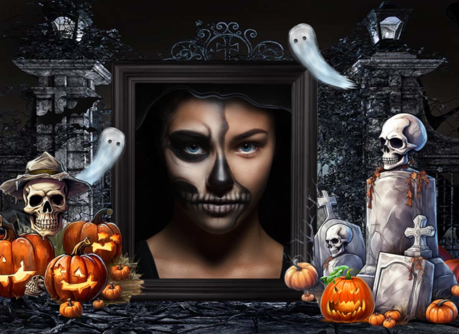 Nette's Halloween Frames - Flowers Halloween Nette - Flowers Halloween ...