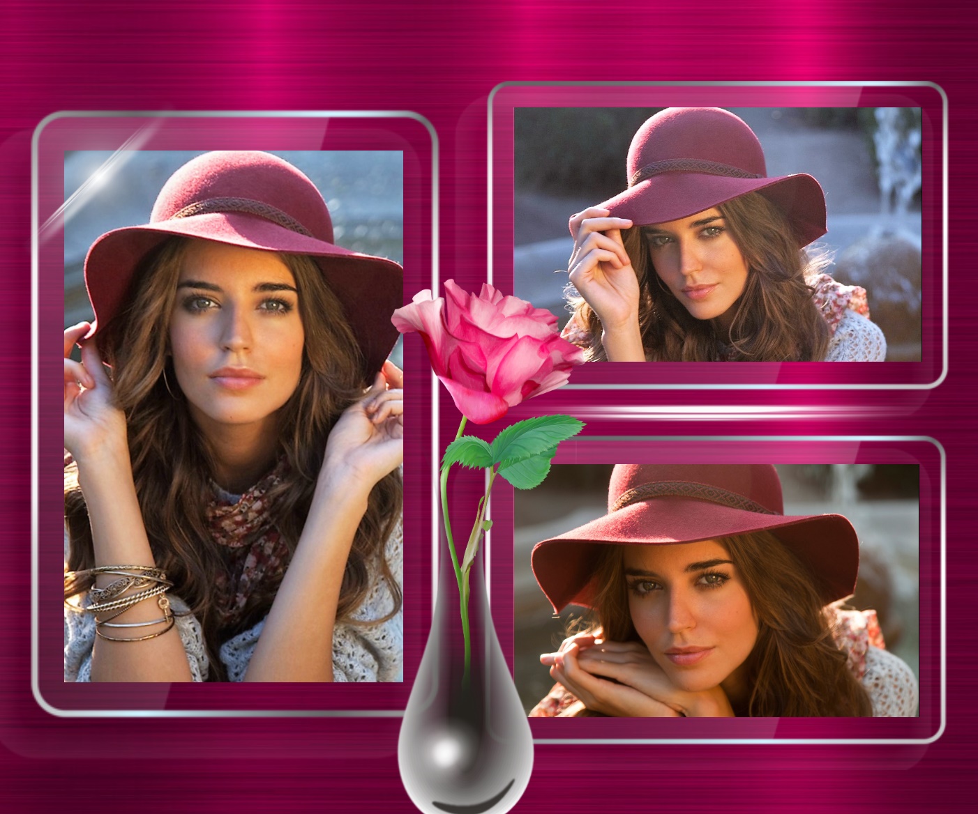 Elizabeth's COLLAGE/MULTI FRAMES 🖼️ - Collage Picture Frames Pink Rose - Collage Picture Frames ...