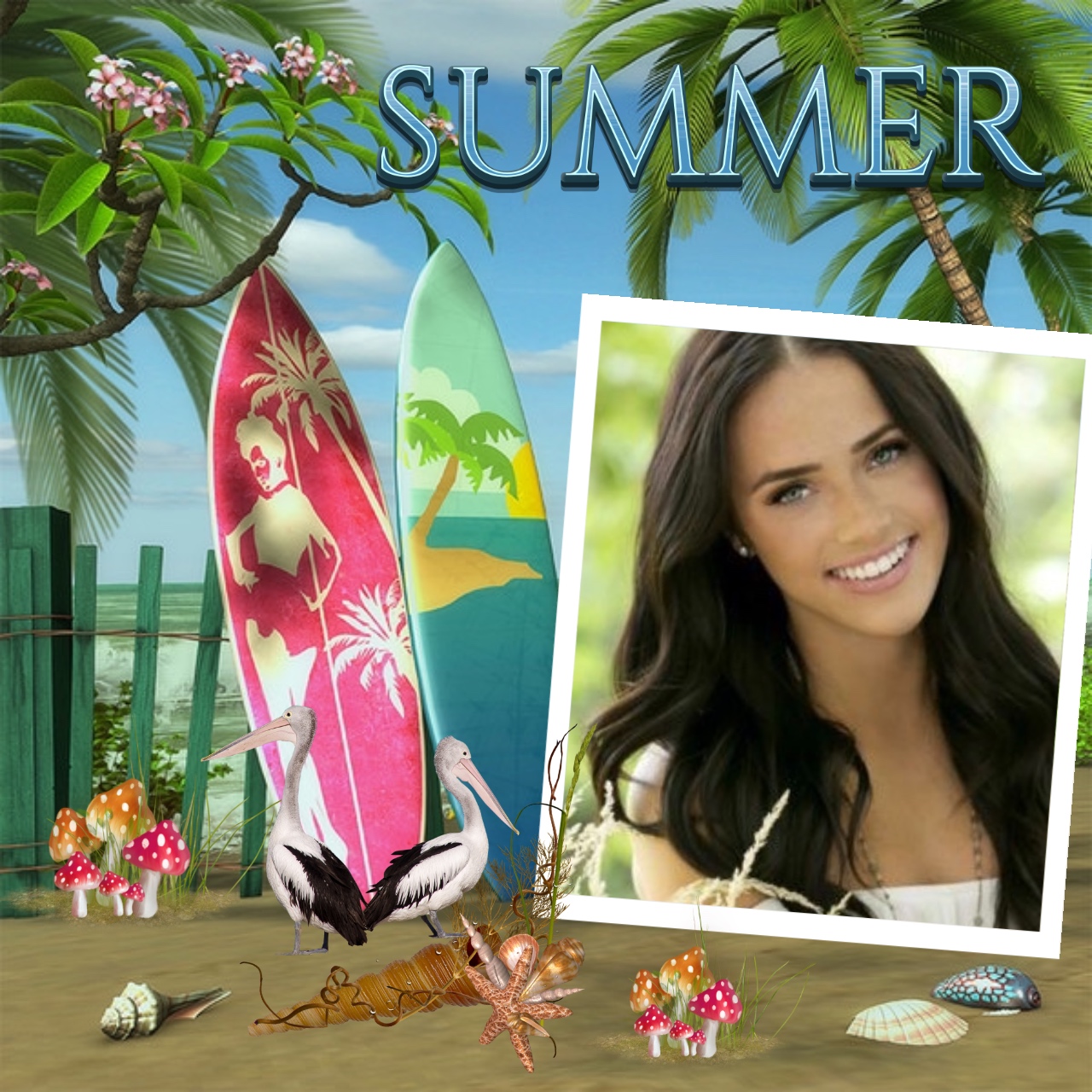Nette's Summer Frames - Summer Time Summer Frame Nature Beach ...