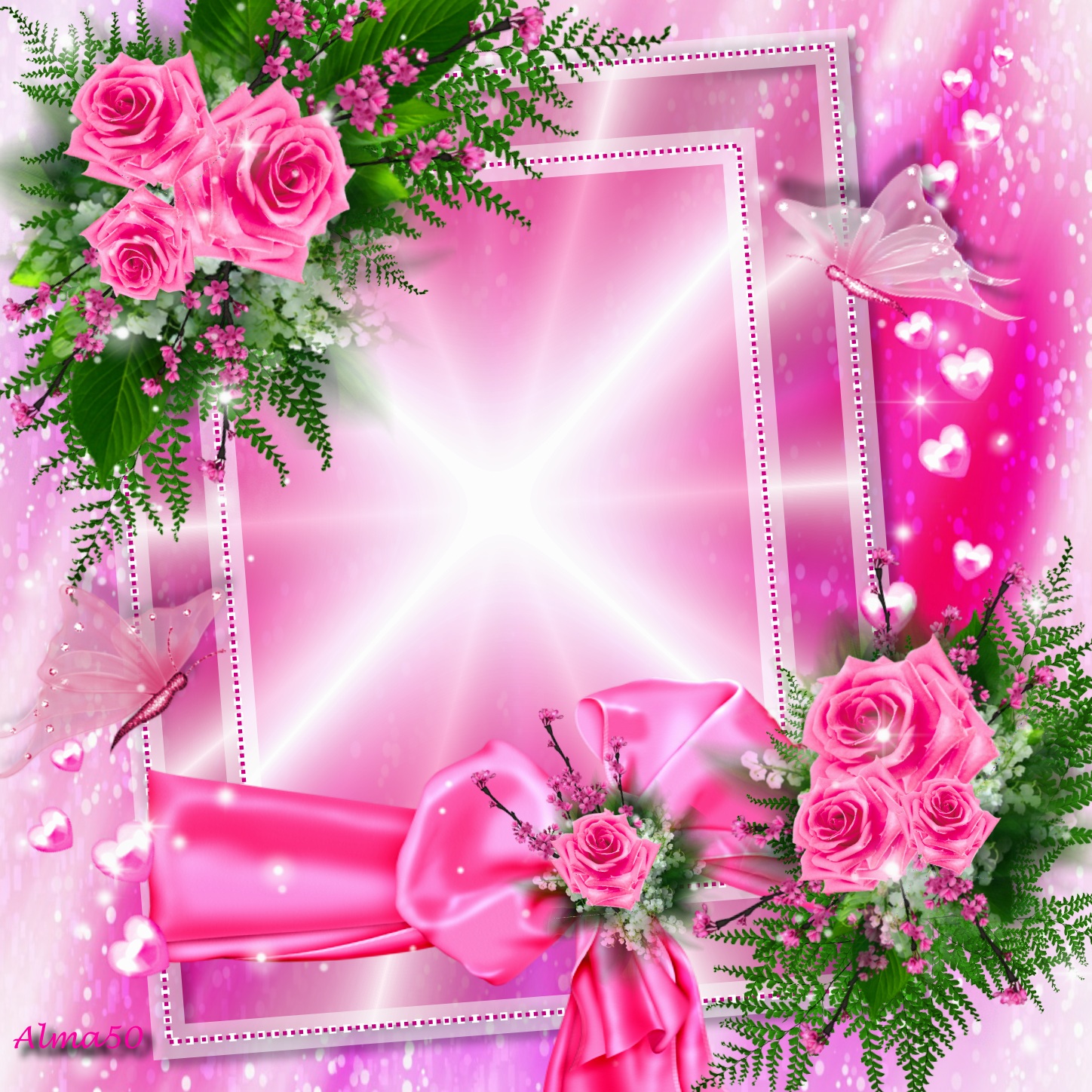 alma50's Girly Girl Frames - 2013 May - Girly Pink frame Alma50 girly ...