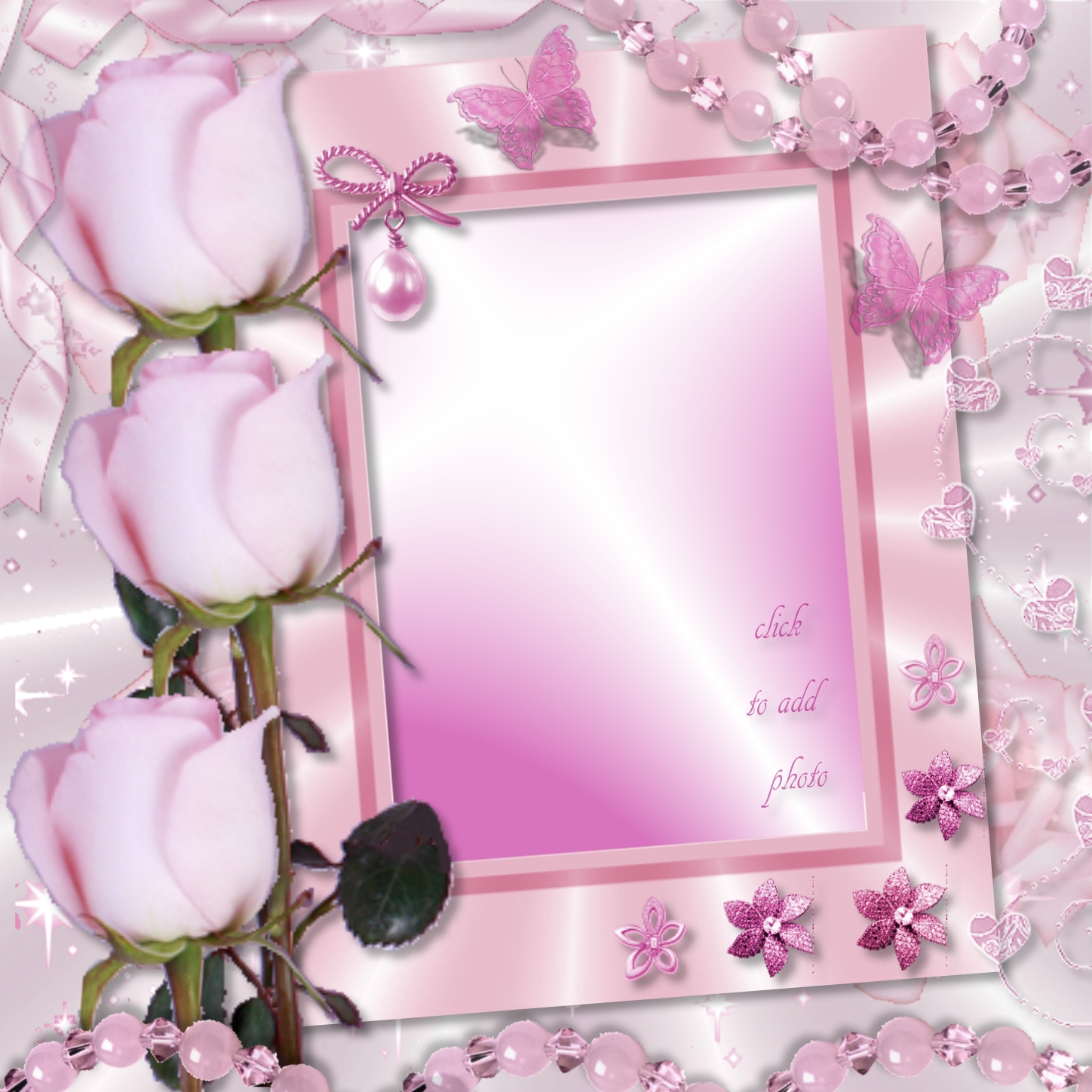 marialedesma1958's Girly Girl Frames - 2011 October - Pink Roses Frame ...