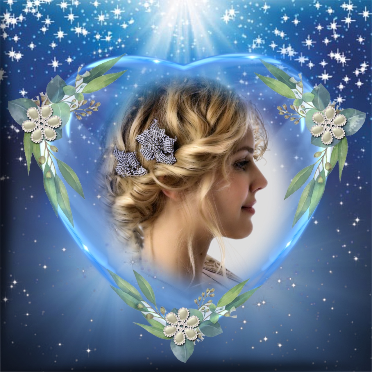 Wienie Coppen's Love romance - blue loveheart portrait - blue loveheart ...