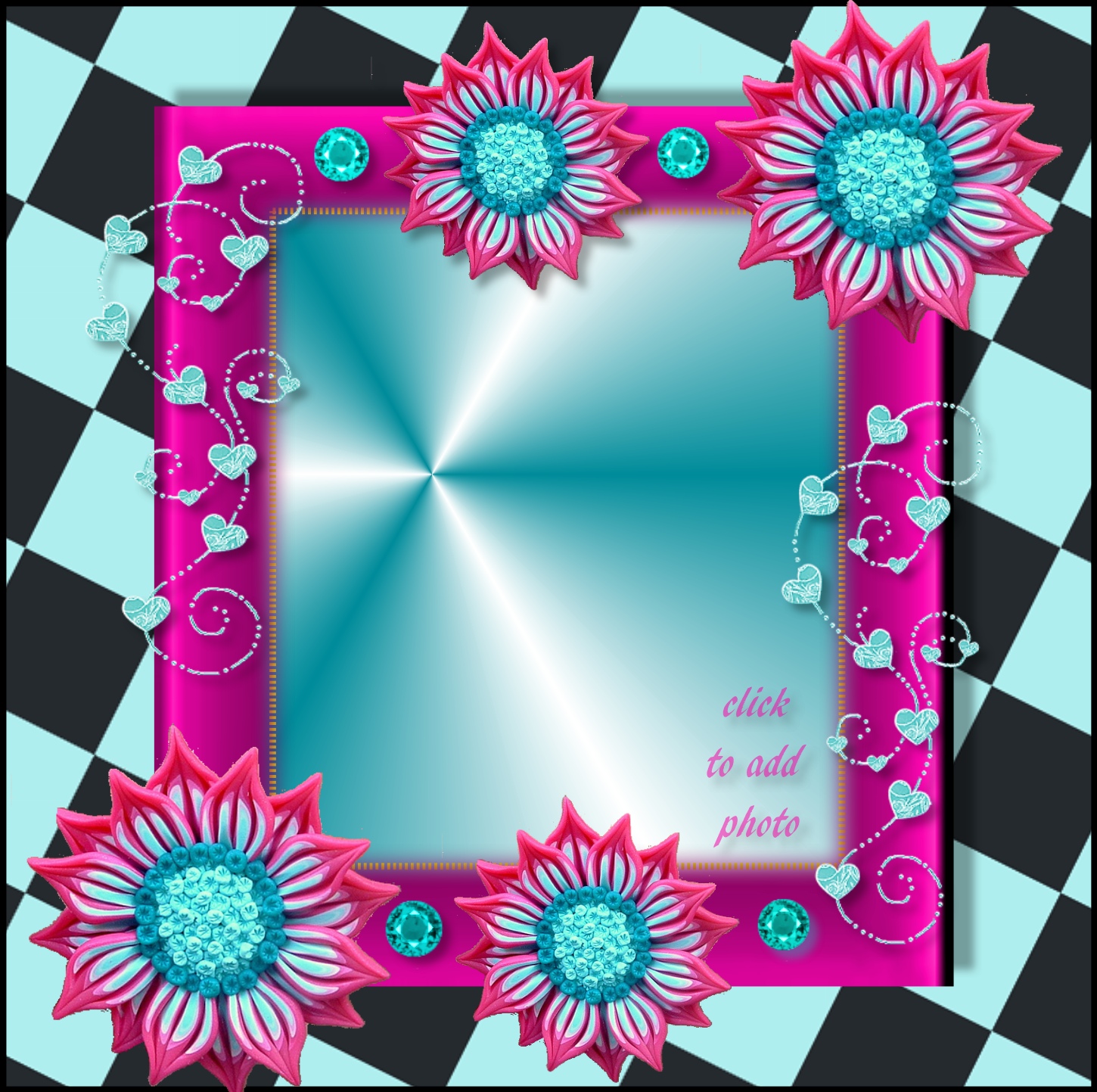 marialedesma1958's Picture Frames - 2011 October - Black Teal Checkers ...