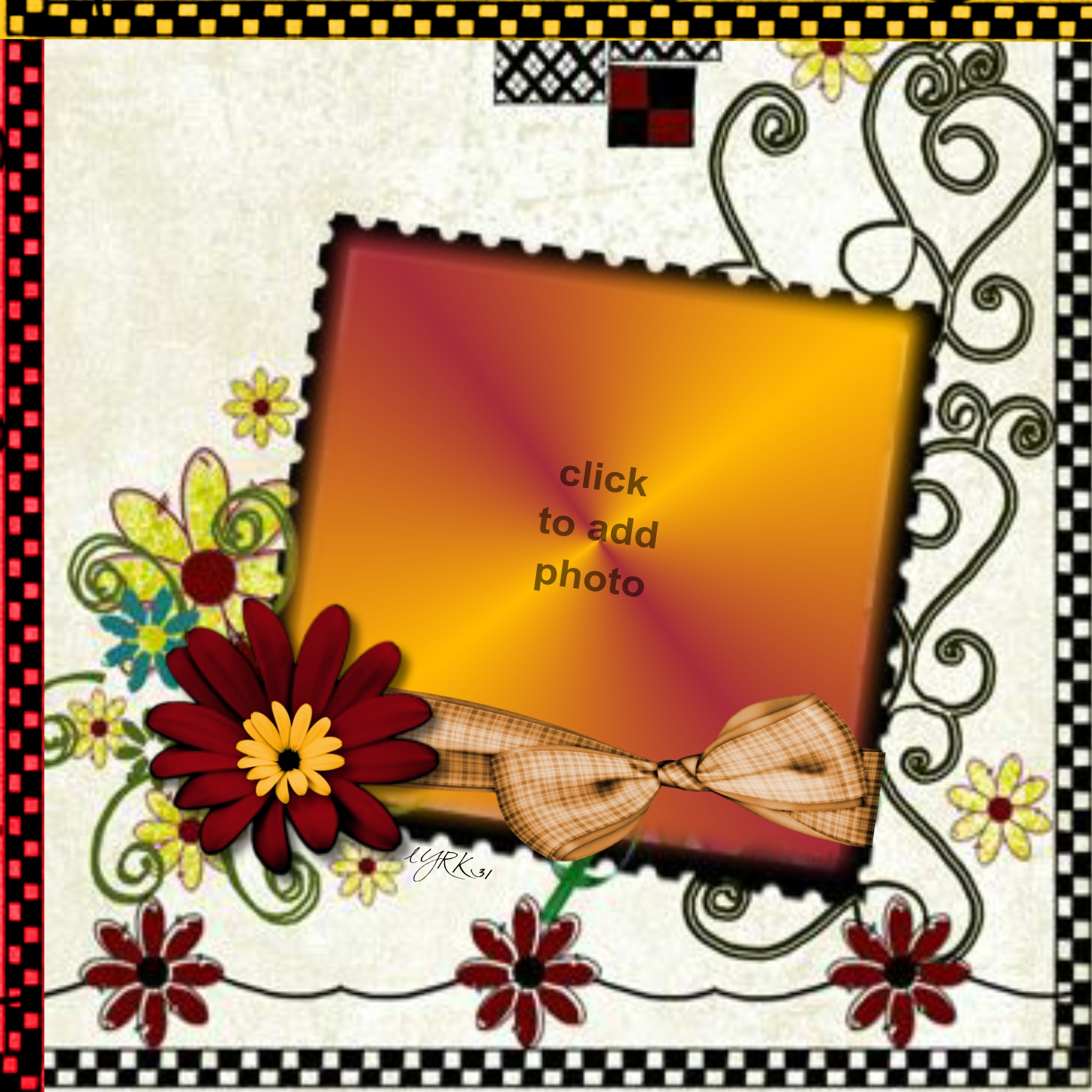 Lyrk31's Picture Frames - 2010 October - Checkered Frame Red & yellow ...