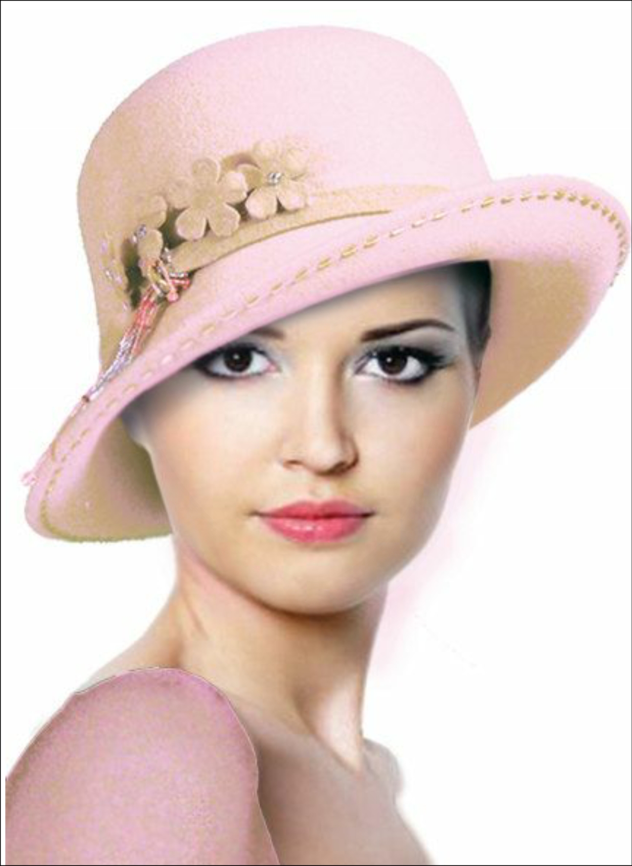 MIRONNA's Face Cut-Out Frames - Pink hat Mironna face Cut Outs - Pink ...