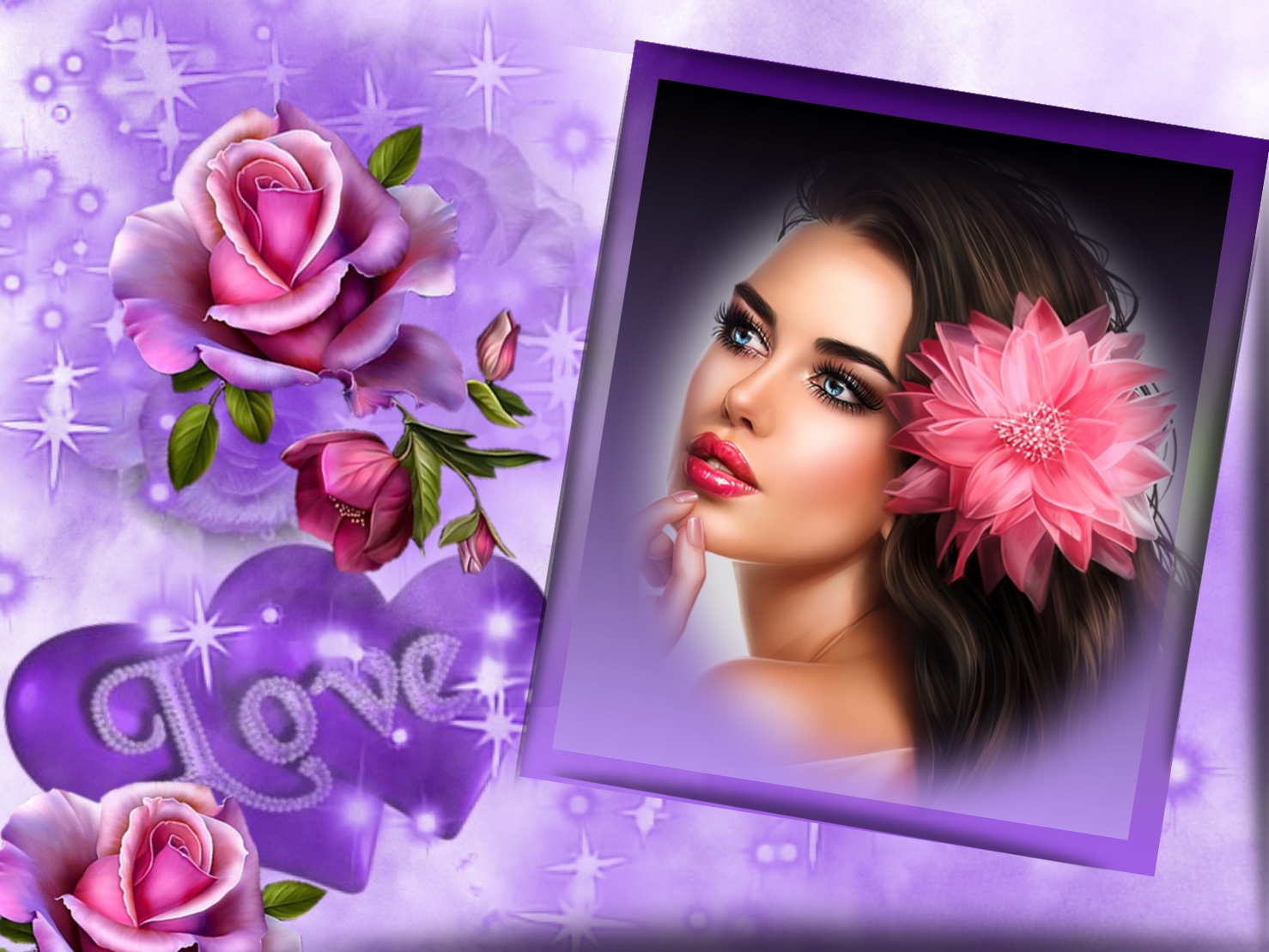 Wienie Coppen's Love romance - frame love purple - frame love purple