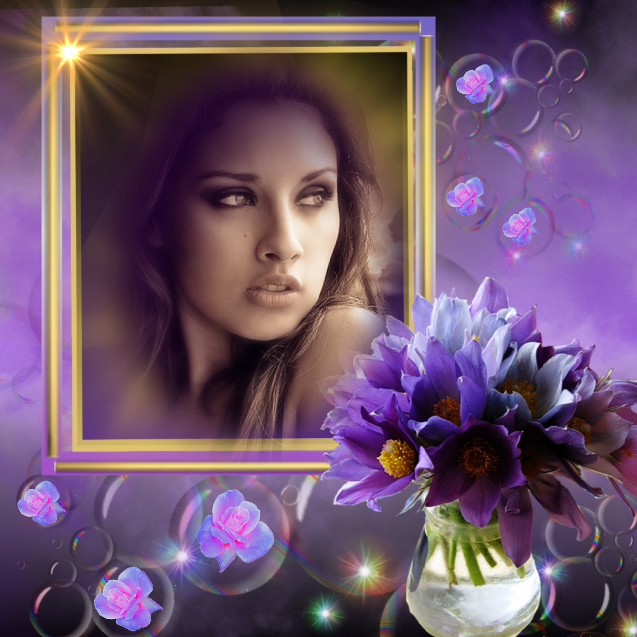 Wienie Coppen's Love romance - frame portrait purple - frame portrait ...