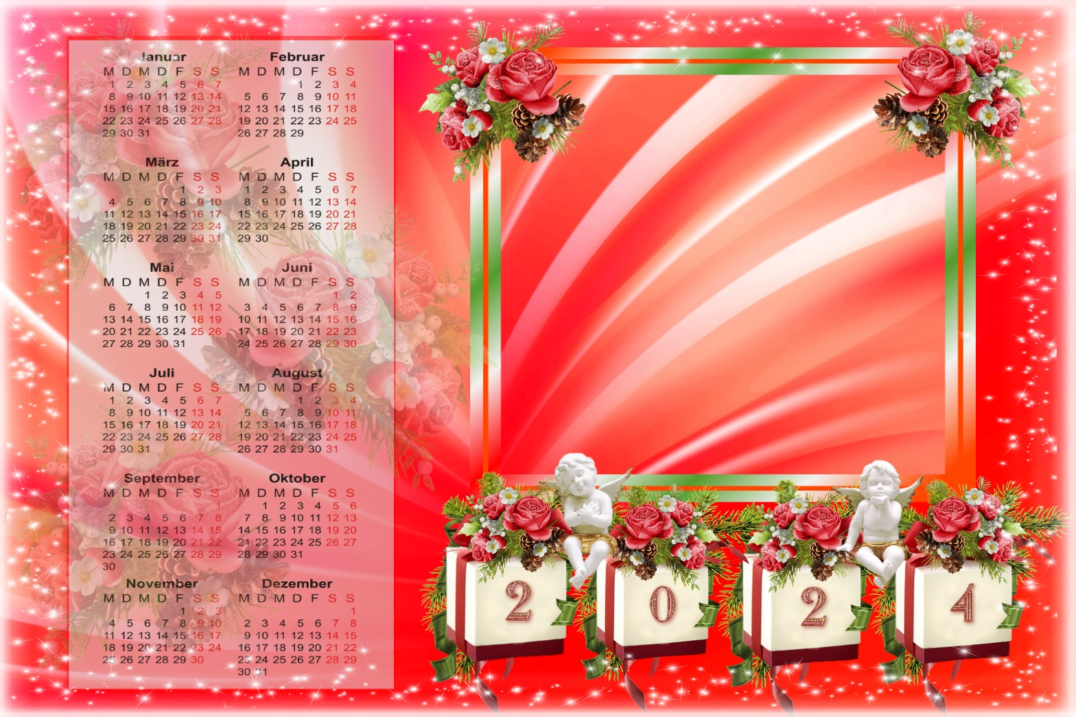 Sinnlich's Calendar Frames - 2024 - Gold Angel Sinnlich 2024 Calendar ...