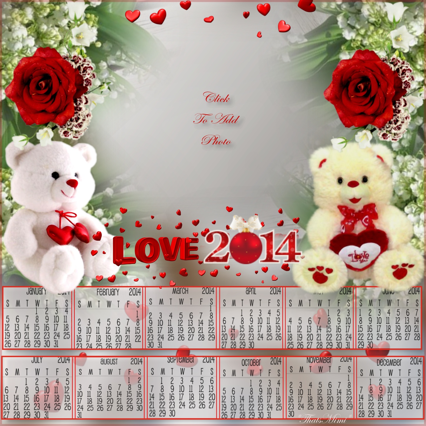 ThatsMimi's Calendar Frames - 2013 November - ~*~ 2014 Love Calendar ...