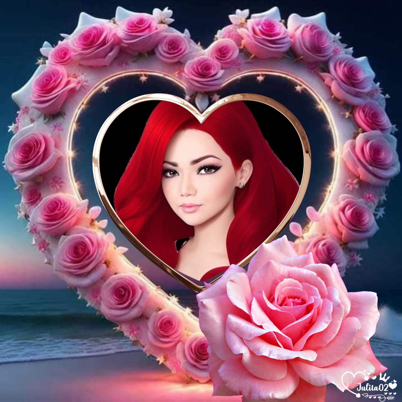 Julita02's AMOR - LOVE - Amor - coraz n con rosas heart and roses Julita02 - coraz n con rosas ...