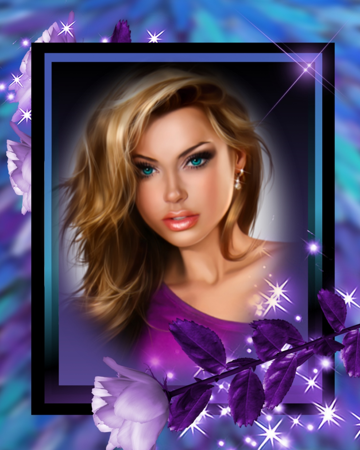 Wienie Coppen's Love romance - frame portrait purple - frame portrait ...