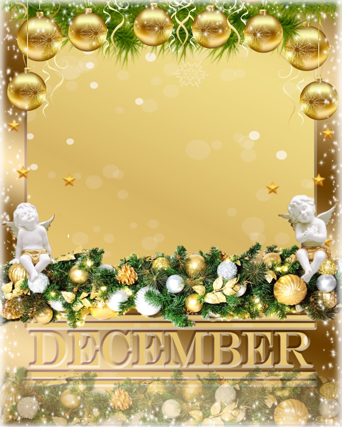 Sinnlich's Christmas Frames - Monats Frames - December gold Angel ...