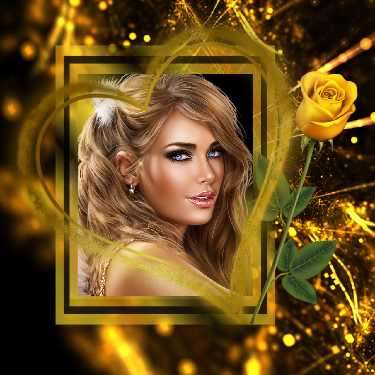 Nette's Fractals and Abstract Art Fantasy Frame - Abstract Frame Flower ...