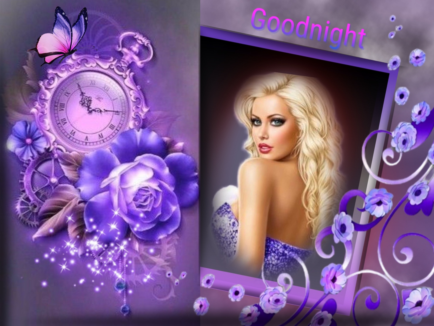 Wienie Coppen's Flowers,Goodnight,Sunset - clock flowers goodnight ...