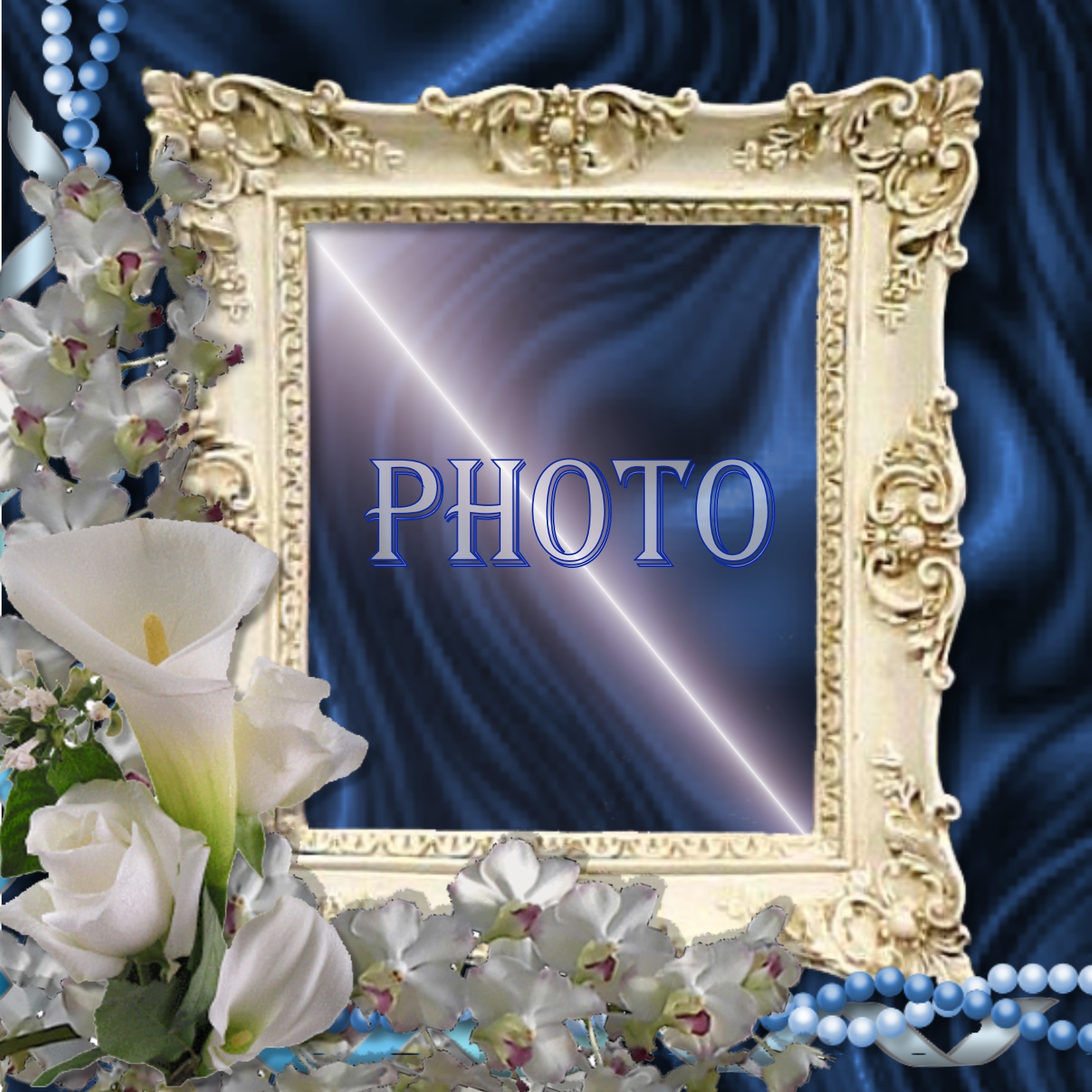 marycarmenkim's Picture Frames - 2009 May - old frame w/white flowers ...