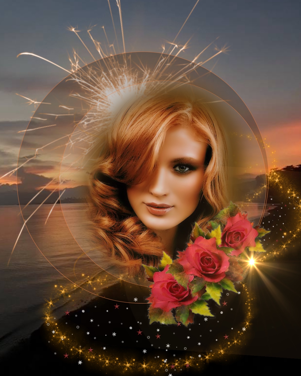 Wienie Coppen's Love romance - fantasy frame sunset - fantasy frame sunset