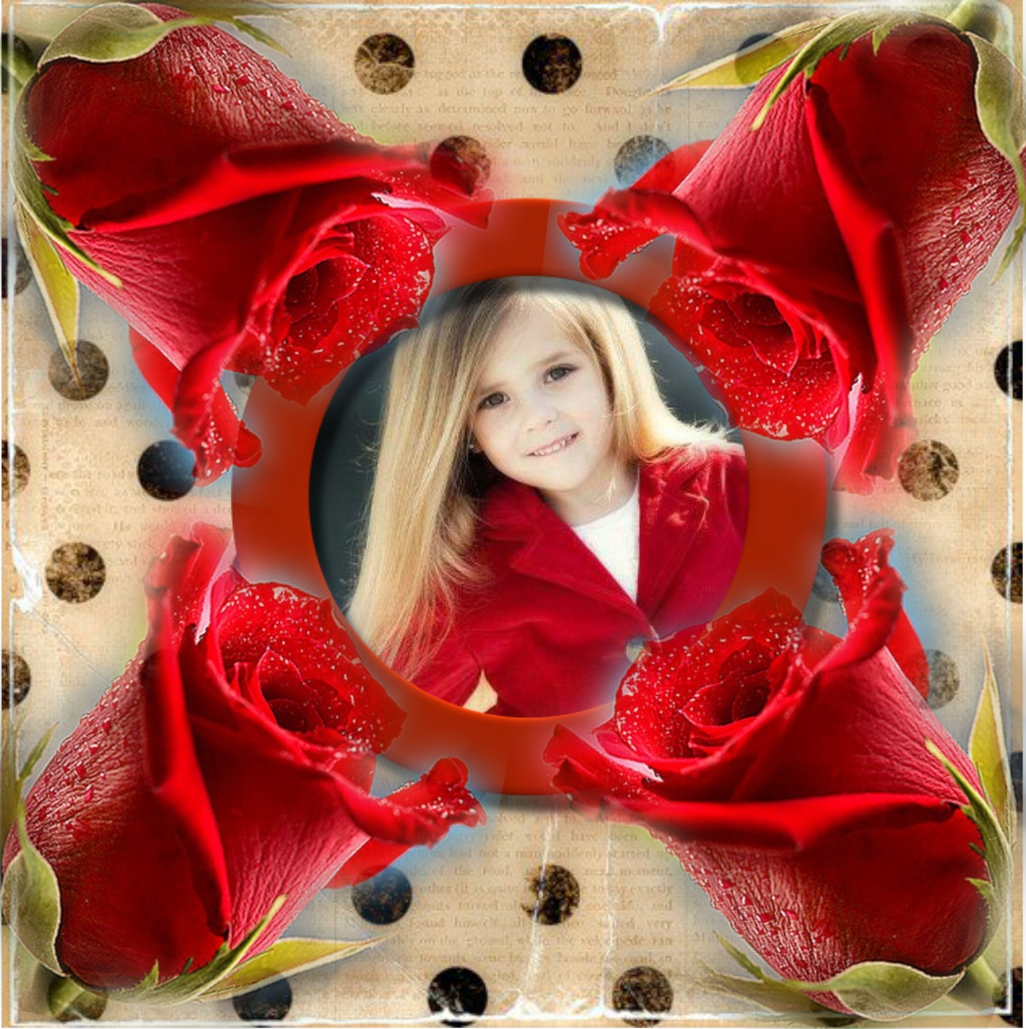 marialedesma1958's Girly Girl Frames - 2013 July - Red Roses And Polka ...