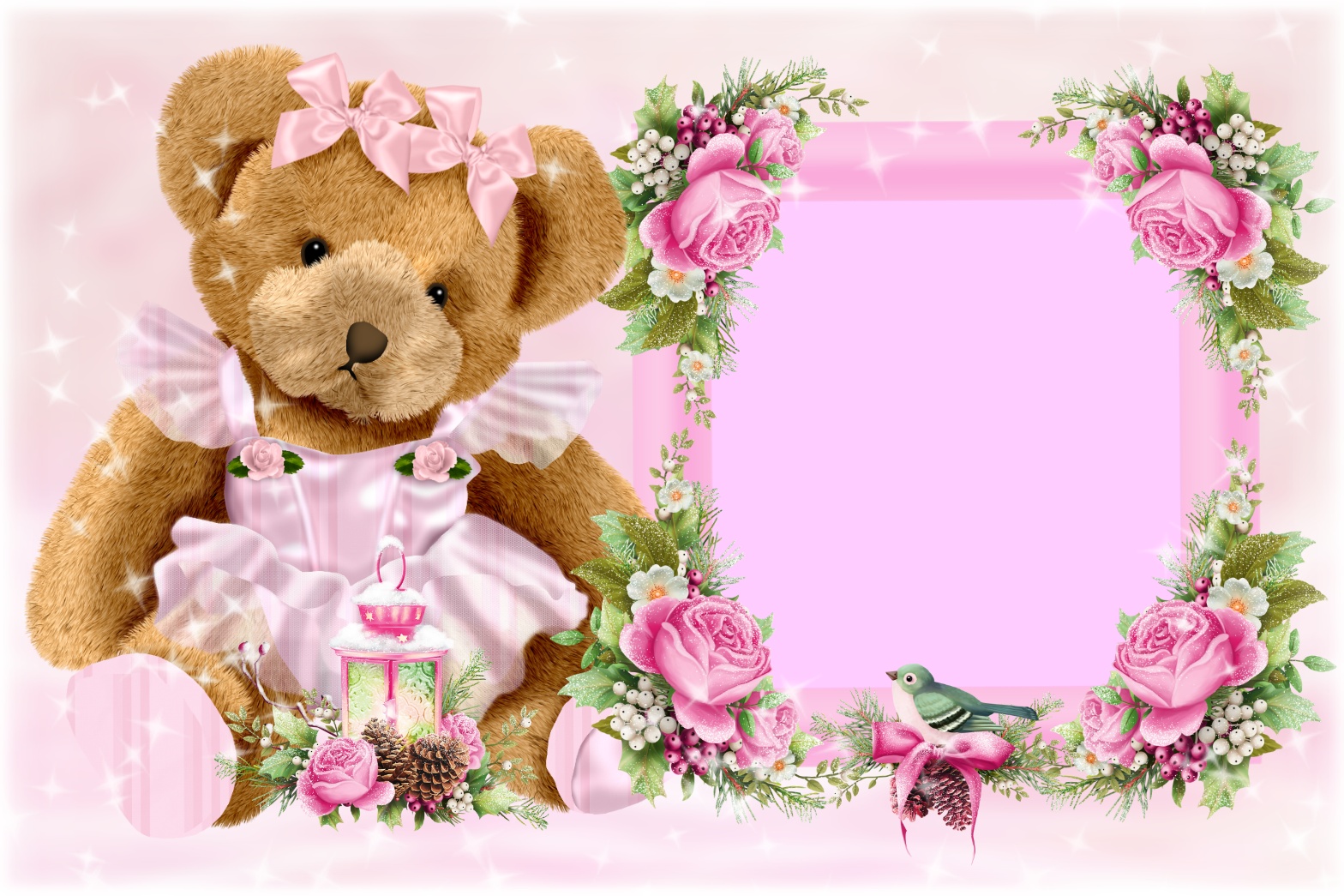 Sinnlich's Girly Girl Frames - 2021 - 2022 - Pink Teddy Sinnlich Roses ...